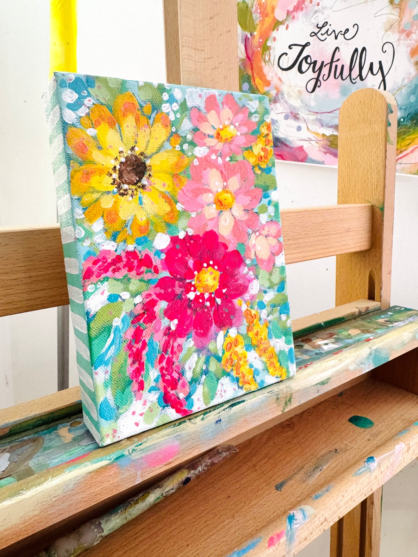 “April in Bloom” Floral Painting on 5x7 inch canvas – Bethany Joy Art