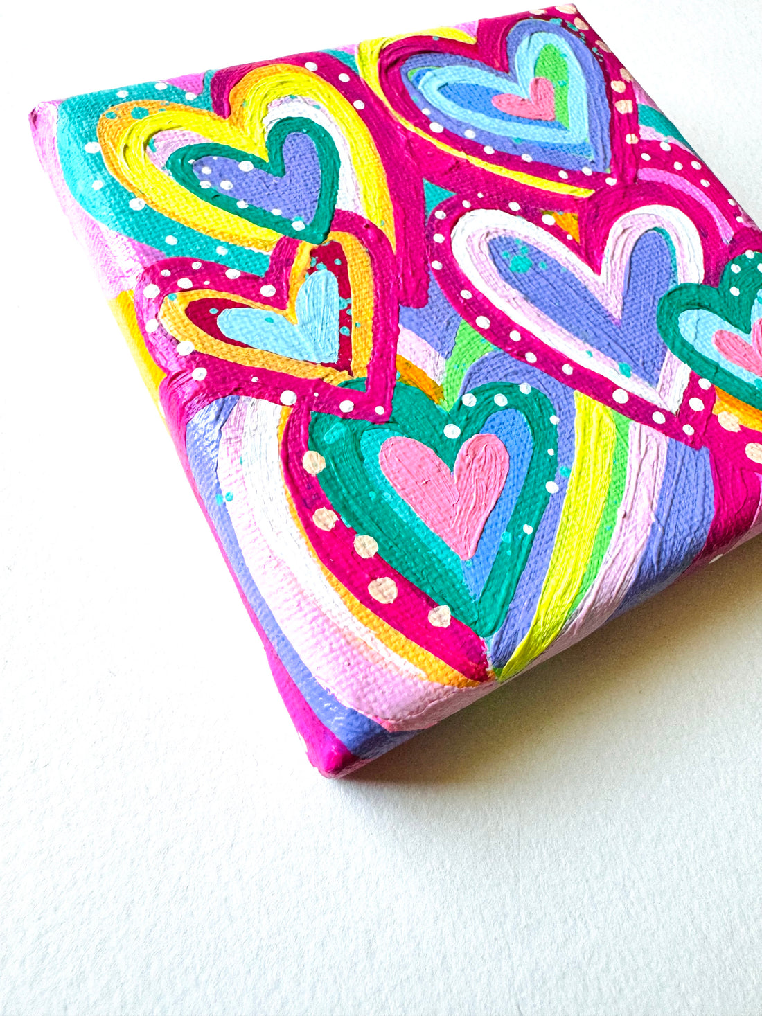 Original heart art on 4x4 inch canvas no.1 – Bethany Joy Art