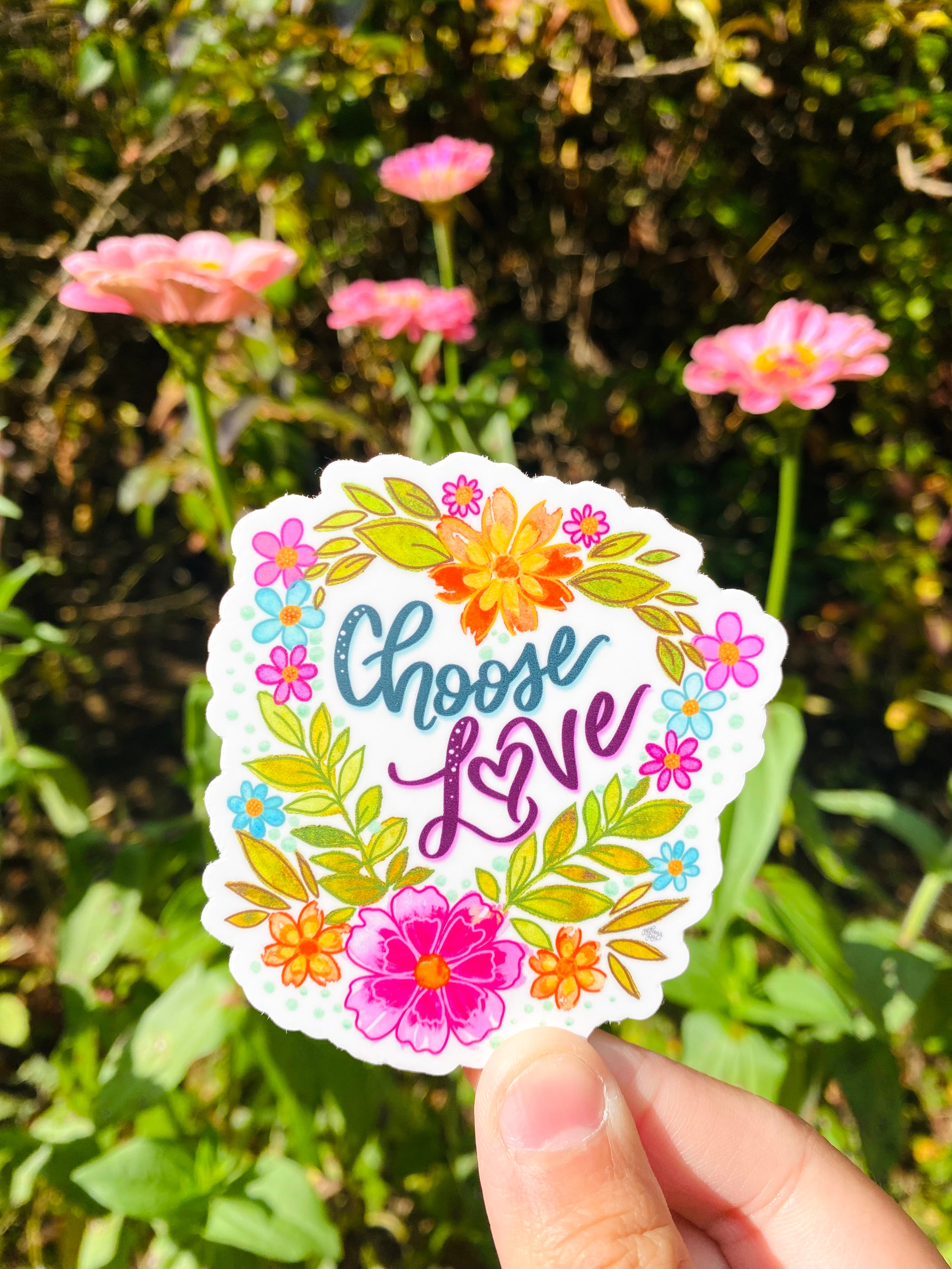 Choose Love Floral Heart Vinyl Sticker October 2023 Sticker of the Mon ...