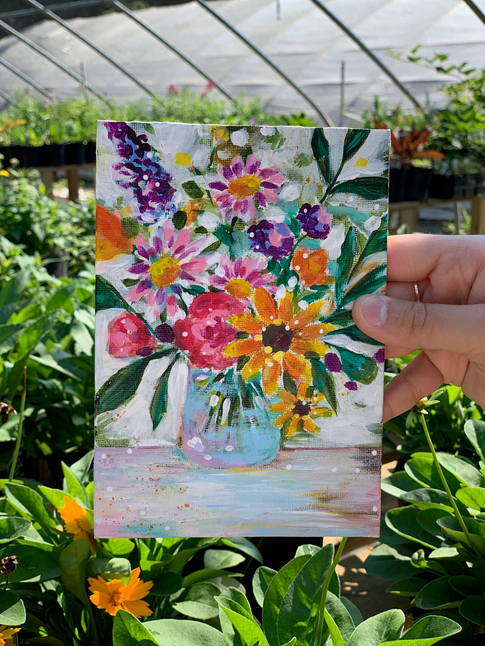 August Daily Painting Day 16 “Sunny Side Up" 5x7 inch Floral Original ...