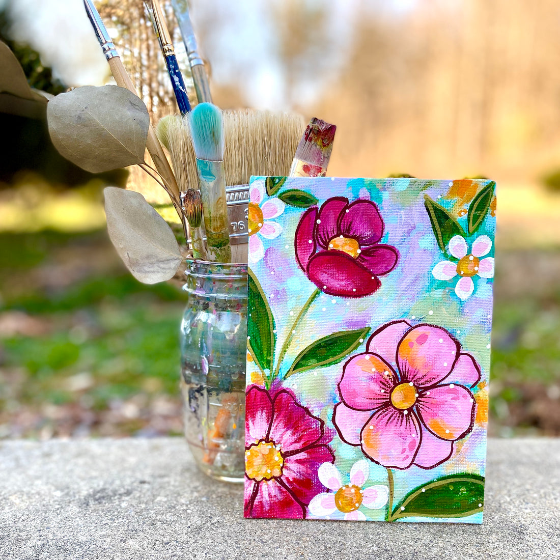 January Daily Painting Day 21 “Bloom with Grace” 5x7 inch Floral Origi ...