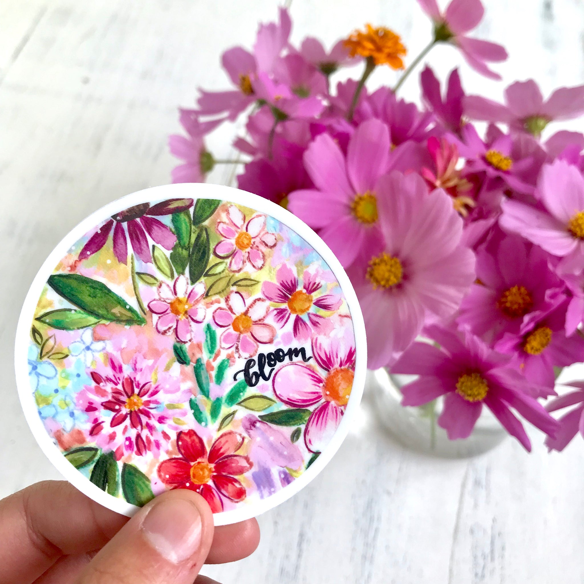 Bloom Floral Vinyl Sticker – Bethany Joy Art